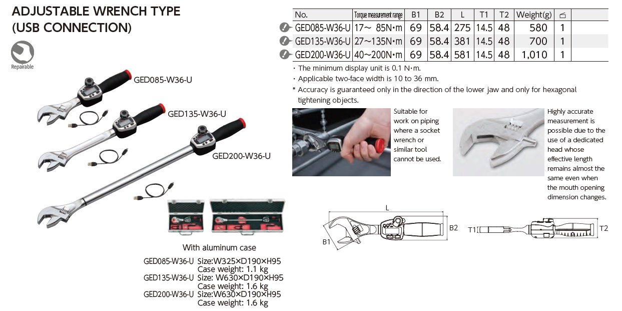 Ichiban Precision Sdn Bhd - KTC - KTC Adjustable Wrench Type (USB Connection)